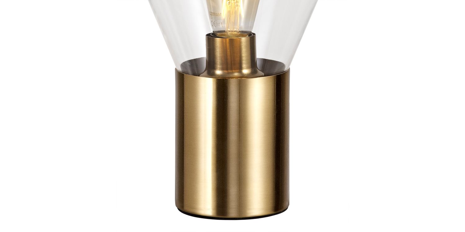Opal Narrow Table Lamp, 1 x E27, Ancient Brass/Clear Glass only £108.00